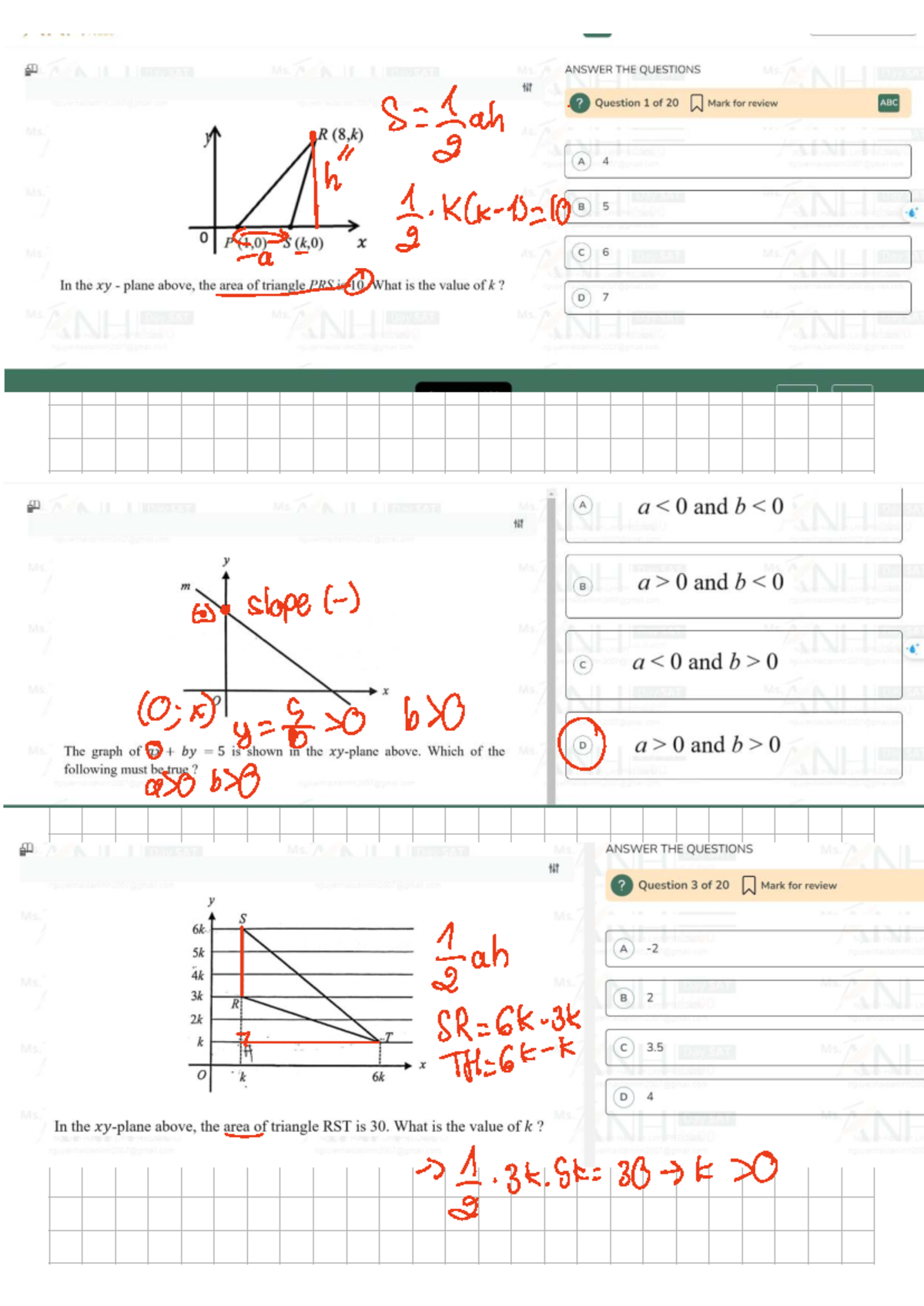 SAT Math Section: Chapter 1 - Linear Equations & Graphs - Studocu
