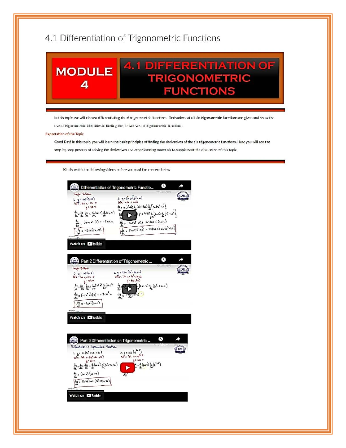 MATH - Module 2: Fundamental Rules of Differentiation Explained - Studocu