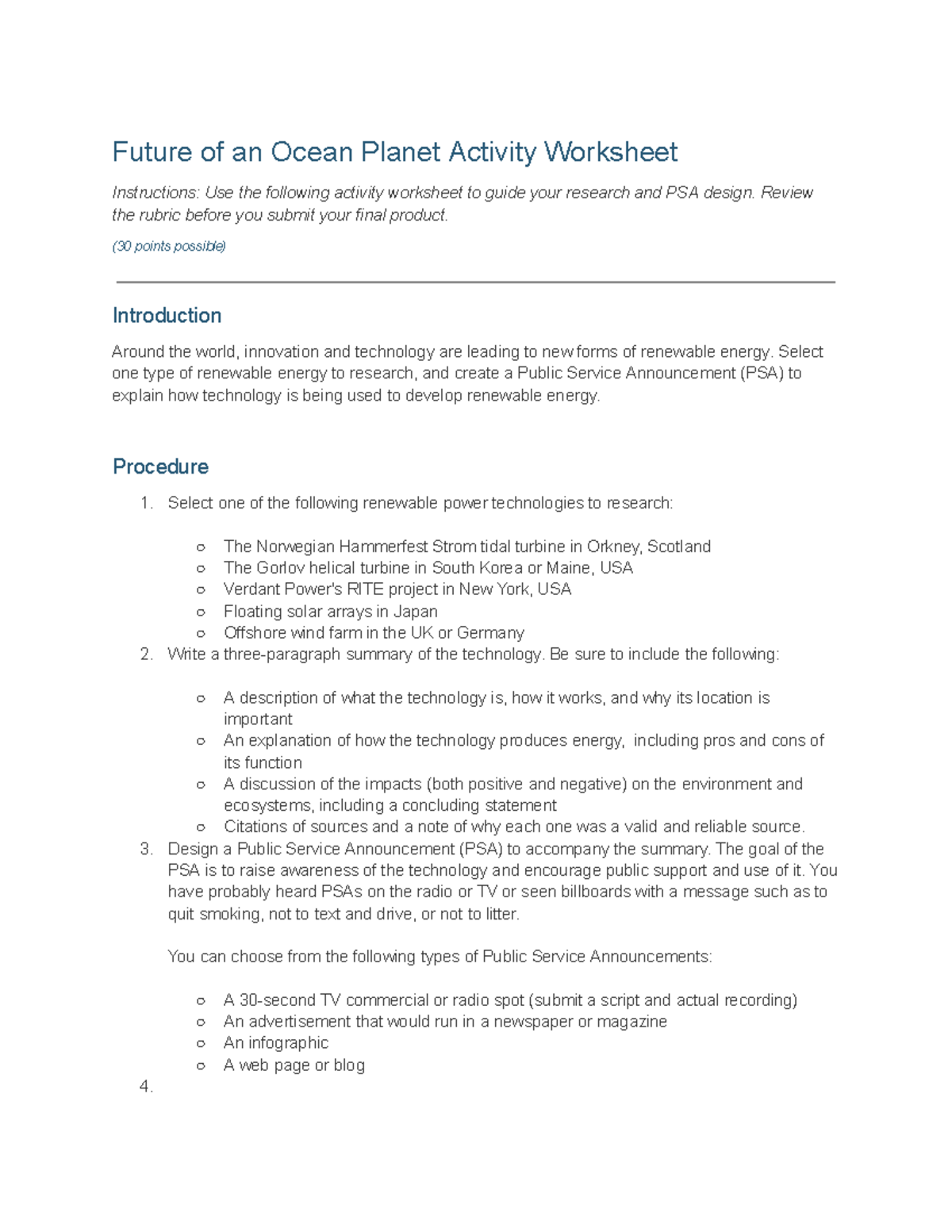 CHAPTER 5: Future of an Ocean Planet Activity Worksheet Guide - Studocu