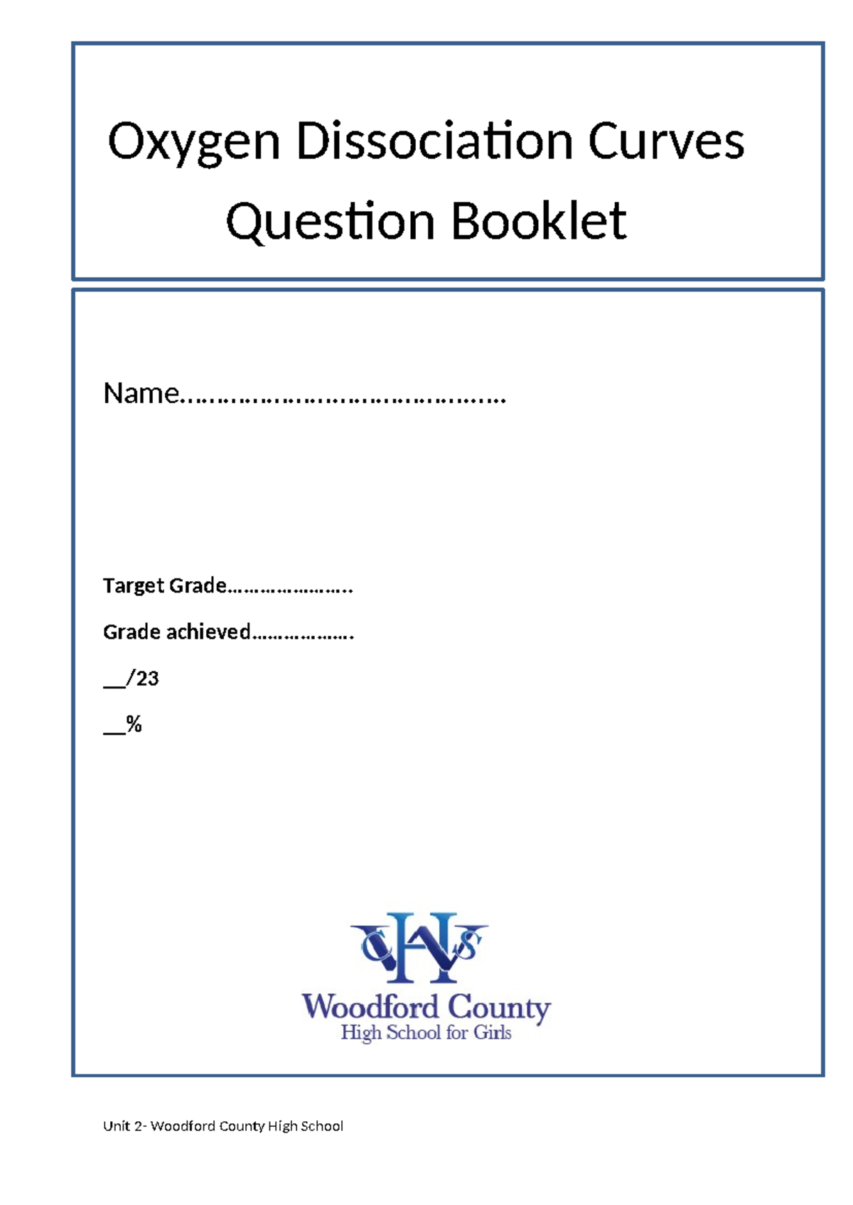 Haemoglobin and oxygen dissociation curves Questions only- Copy ...