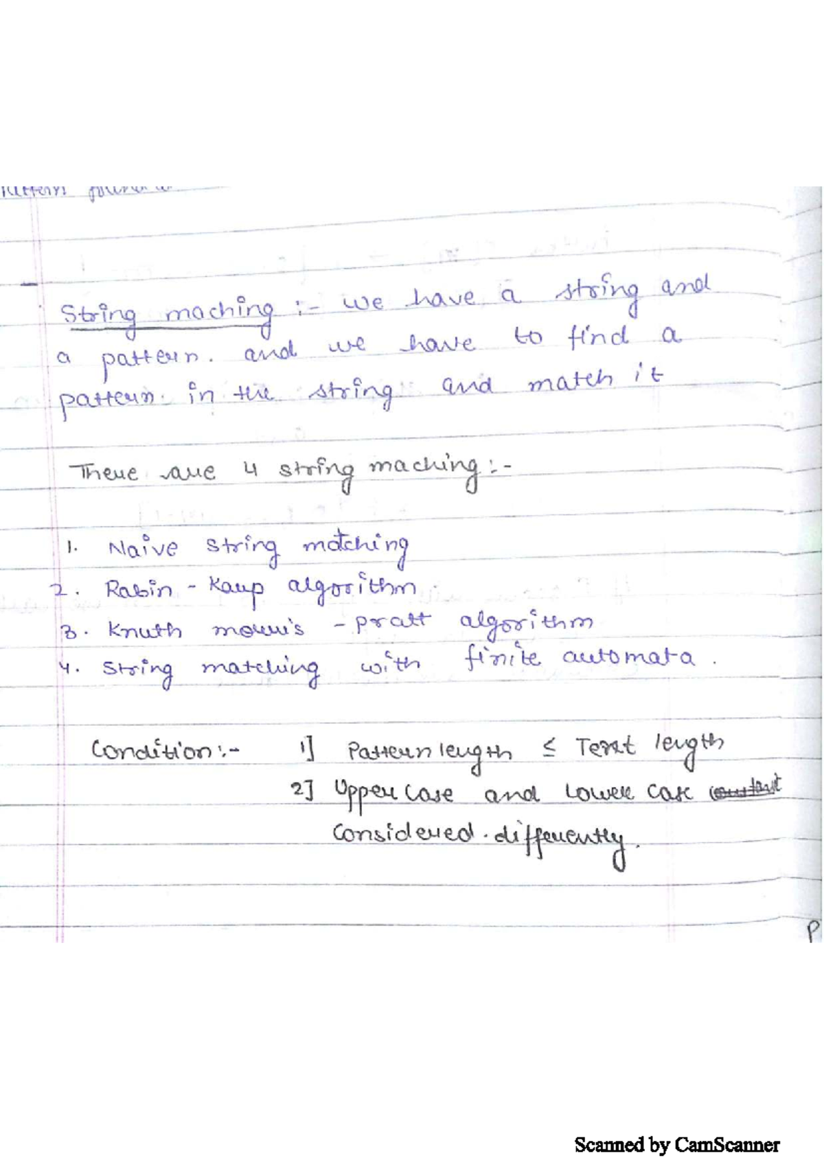 String Matching Algorithms: Naive, Rabin-Karp, KMP (CS101) - Studocu