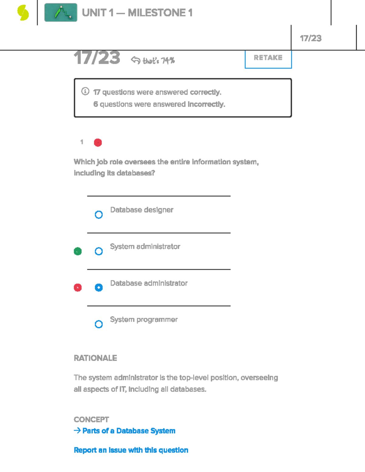 Unit 1 Milestone 1 - Introduction to Relational Databases Retake - Studocu