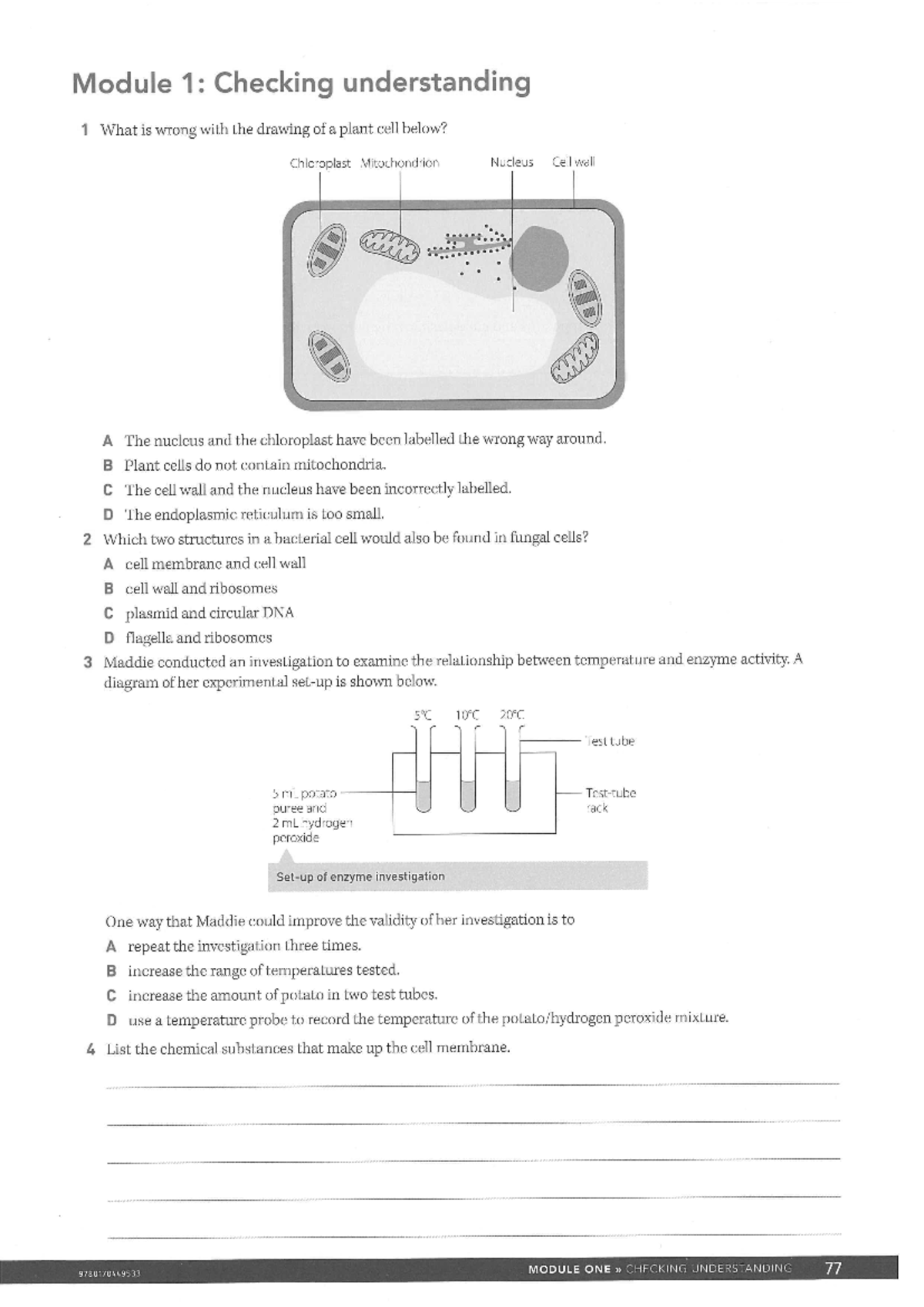 Module 1 Biology Questions - Studocu