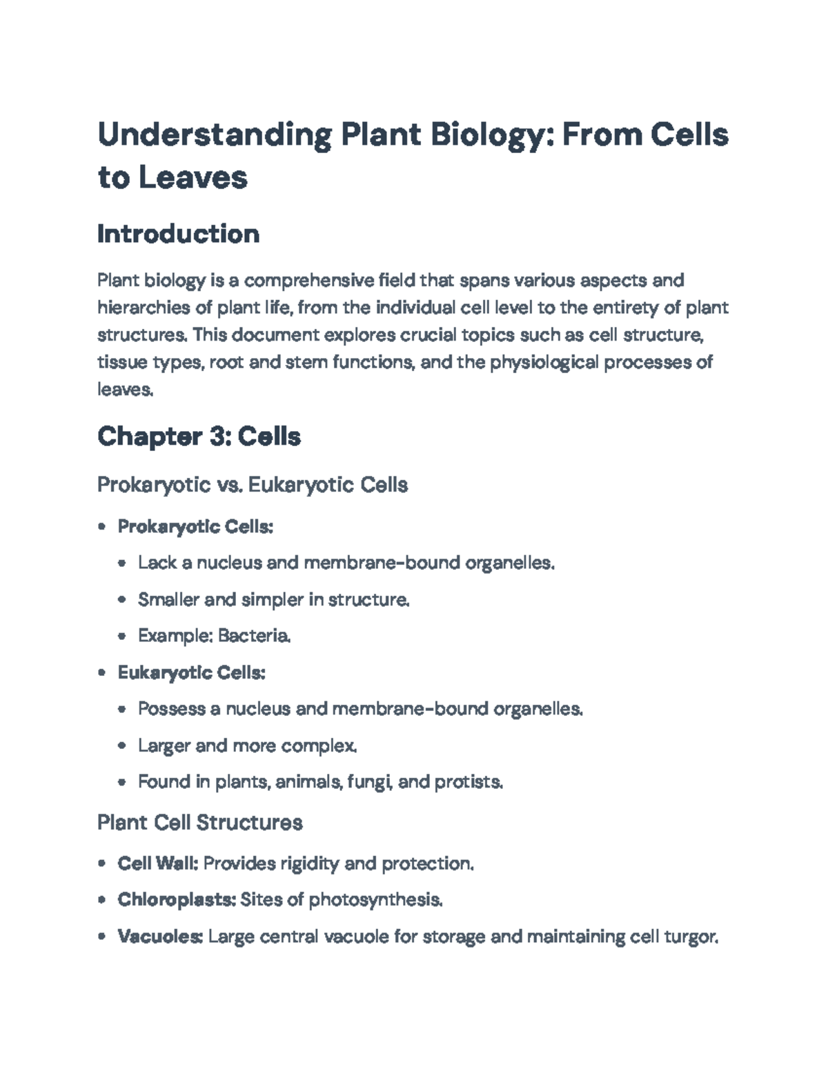 Plant Biology Overview: Cells, Tissues, and Functions in Plants ...