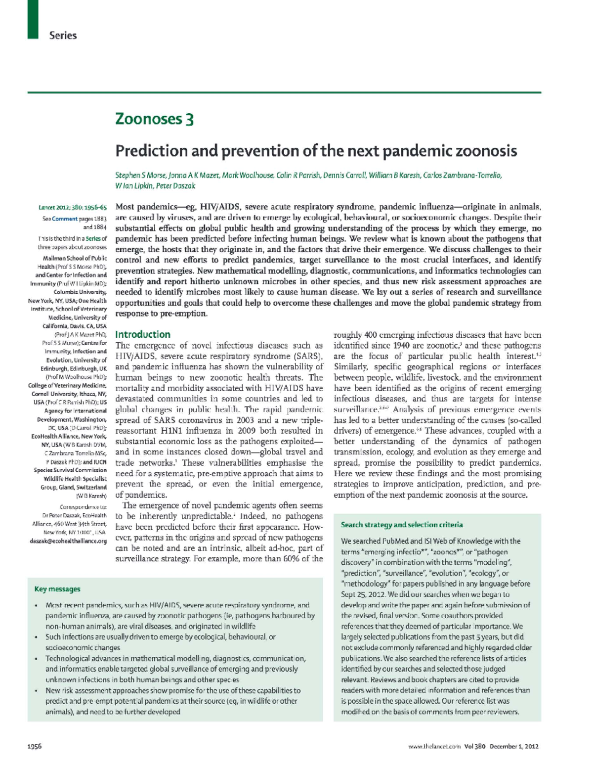 Final Exam Study Guide: Zoonoses and Pandemic Prevention (ABC123) - Studocu