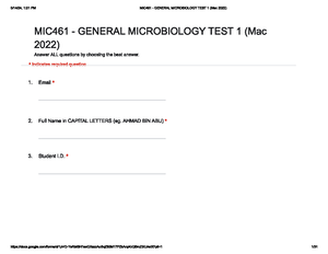 MIC461- Practical 1 - LABORATORY REPORT - Universiti Teknologi MARA ...