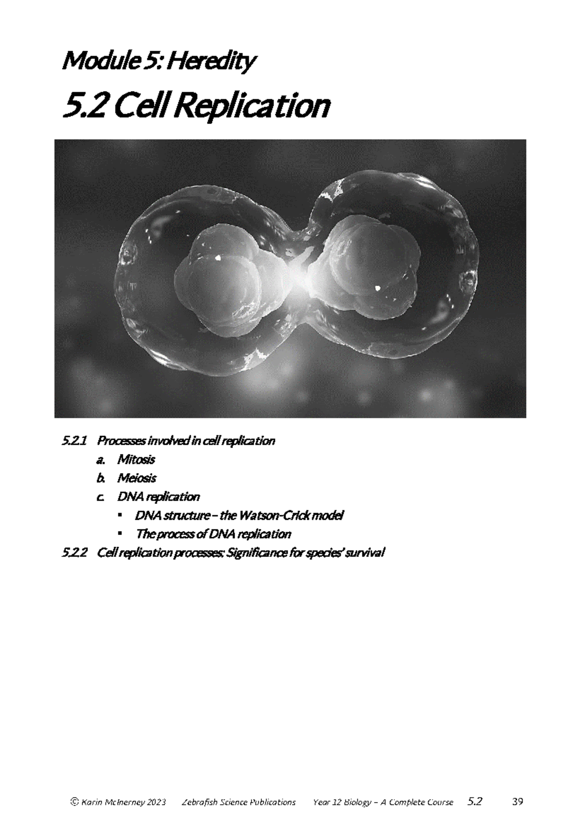 Year 12 Biology A Complete Course: Chapter 5.2 - Cell Replication ...