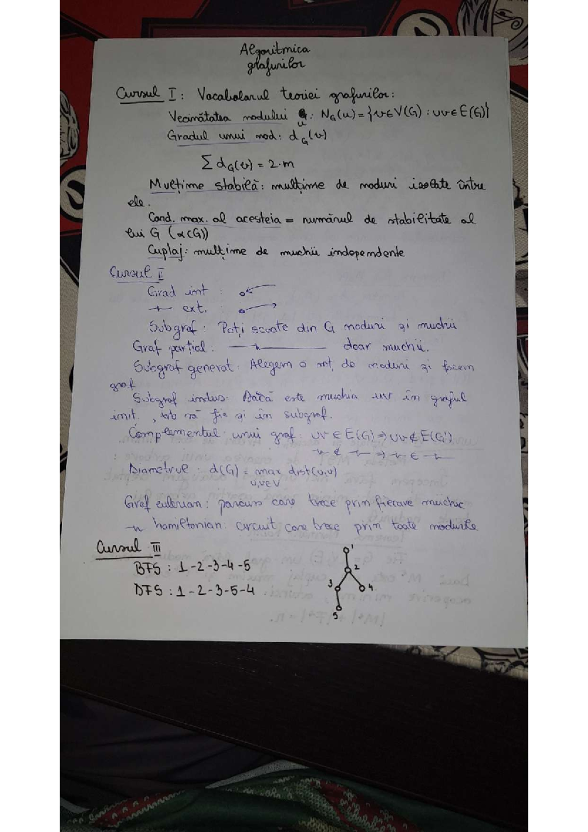 Cheat Sheet Grafuri: Vocabular Teoria Grafurilor Curs I - Curs II ...