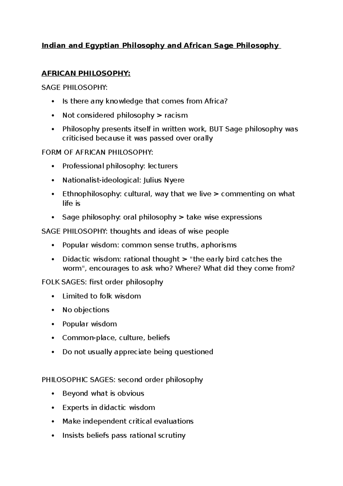 AFRICAN PHILOSOPHY: Insights on Sage Philosophy and Its Epistemology ...