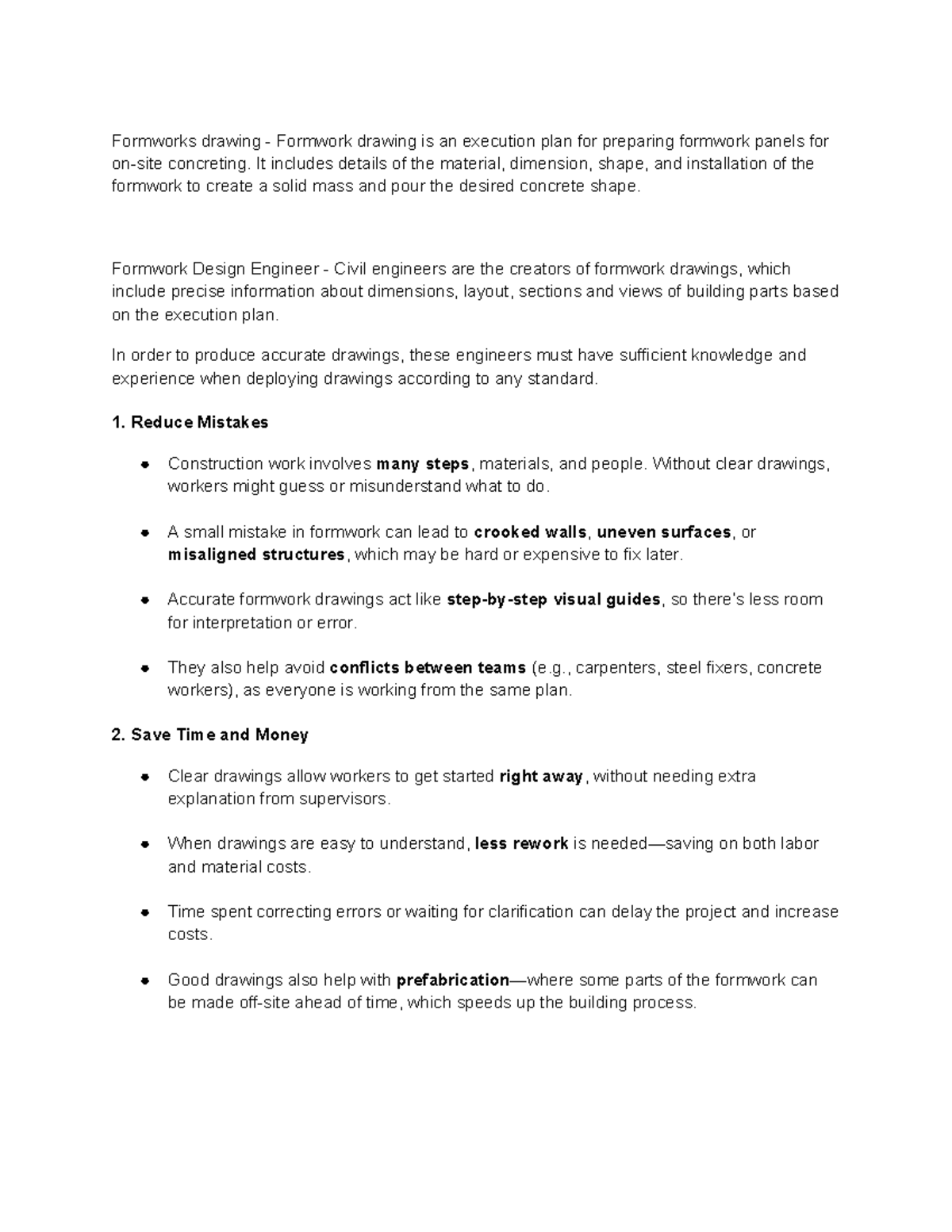Formwork Drawing Guidelines for Civil Engineering Projects - Studocu