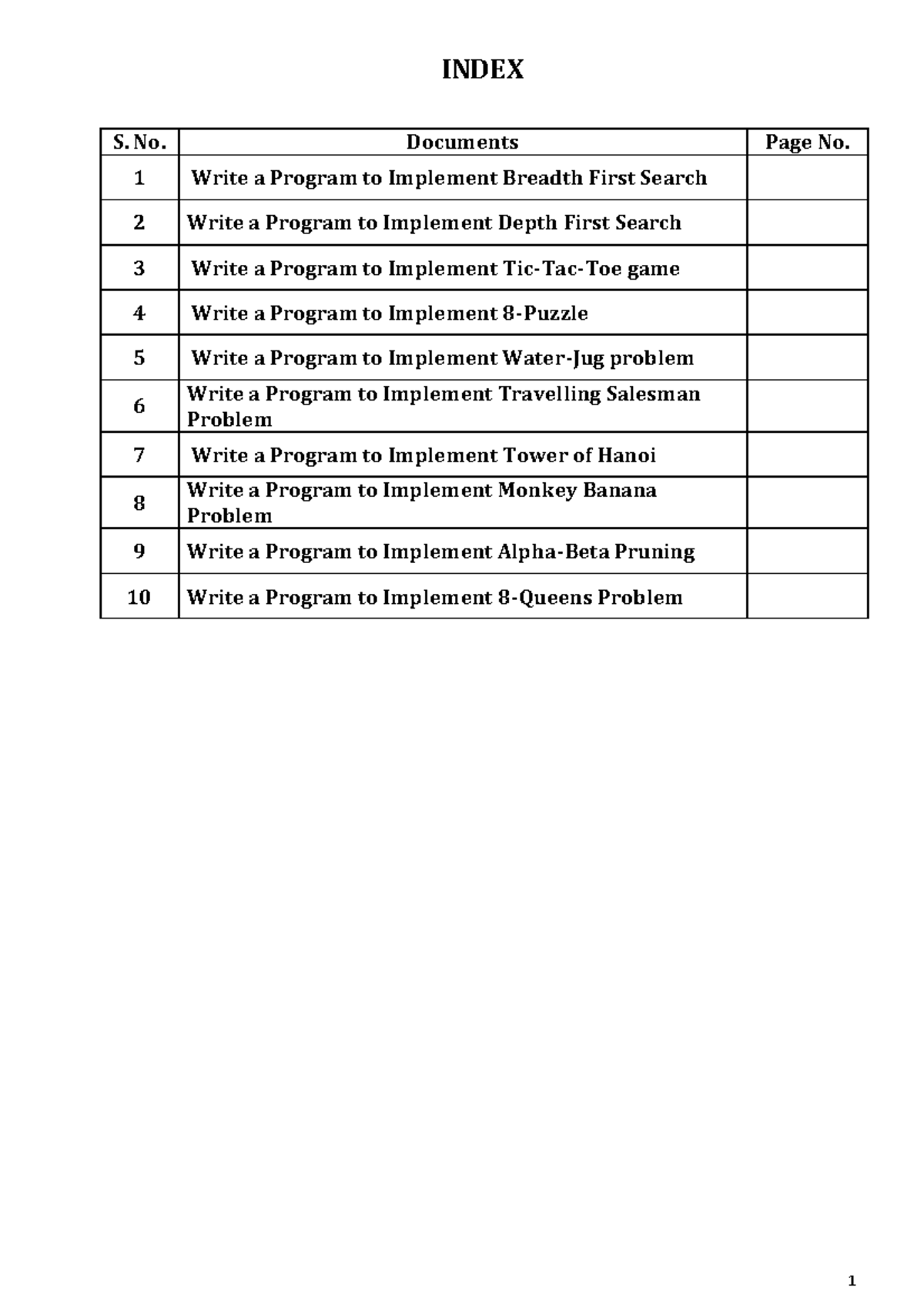 AI LAB - Python Programs for Various Algorithms - Studocu