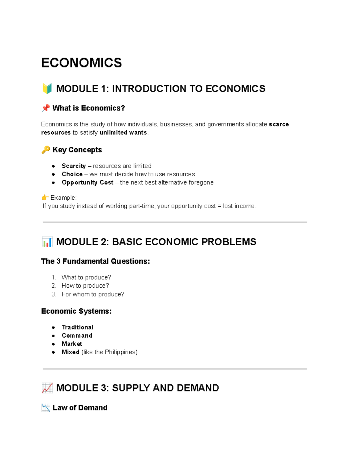 ECON 101: Comprehensive Overview of Economics Concepts - Studocu