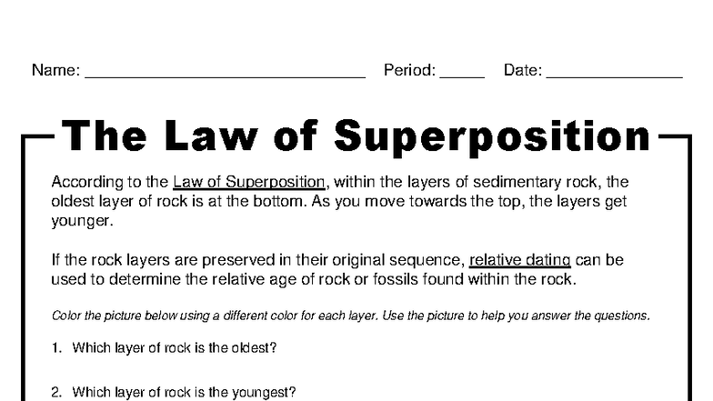 Law of Superposition: Understanding Rock Layers and Fossils - Studocu