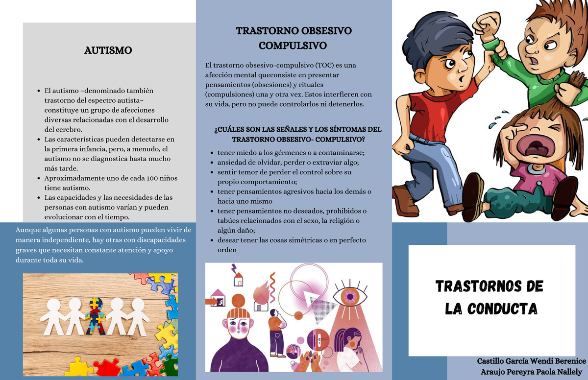 Tríptico trastornos de la conducta - AUTISMO El autismo –denominado también trastorno del ...
