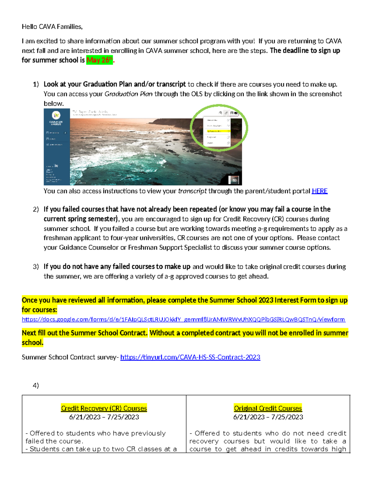 CAVA Summer School 2023 Enrollment & Course Information - Studocu