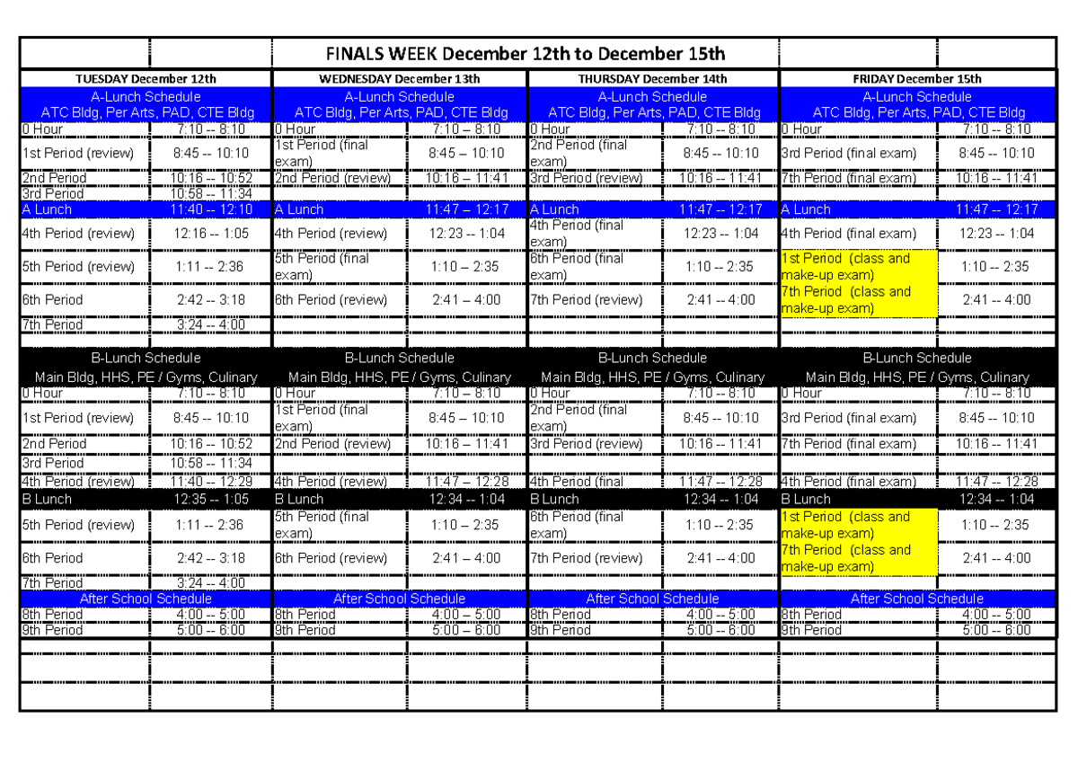 Final Exam Schedule for December 12-15, 2023 - Studocu
