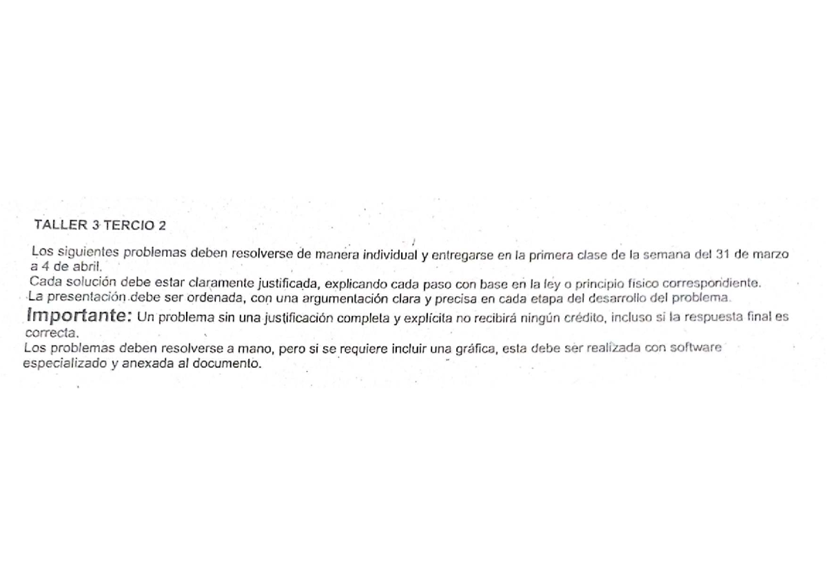 Taller 3 fcop - EJERCICIOS - TALLER 3 TERCIO 2 Los siguientes problemas ...