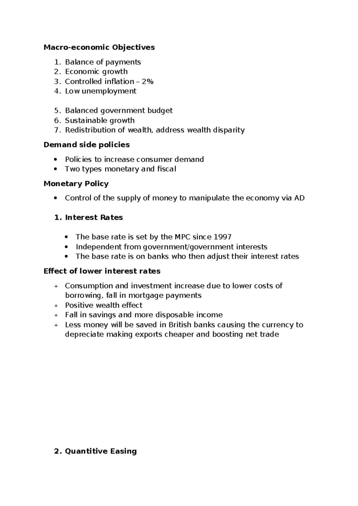 2.6 Demand Side Policies - Monetary Policy Overview and Effects - Studocu