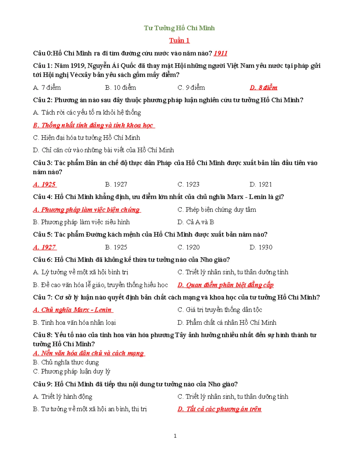 Bài tập trắc nghiệm chương 4 - TRƯỜNG ĐẠI HỌC KINH TẾ - TPỒ CHÍ MINH KHOA LÝ LUẬN CHÍNH TRỊ ...