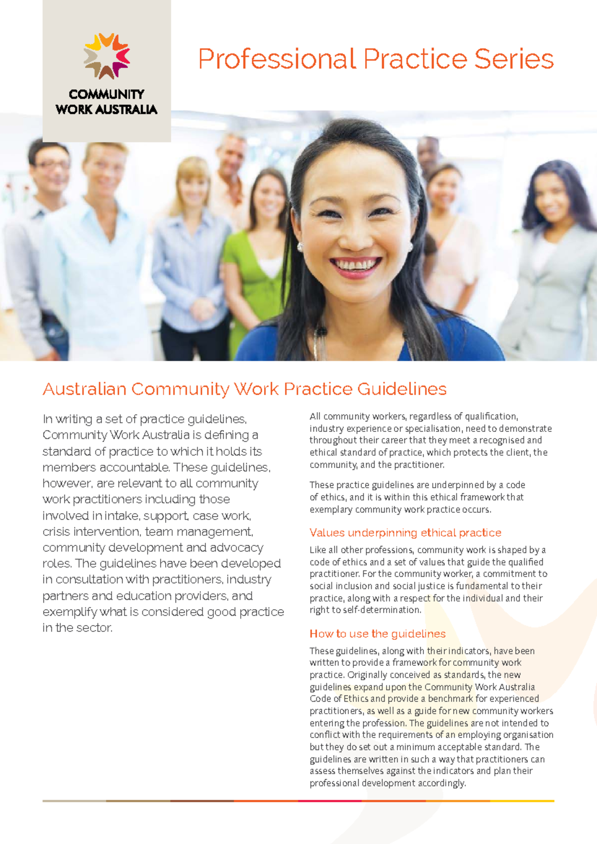 ACWA Practice Guidelines for Community Work: Standards & Ethics - Studocu
