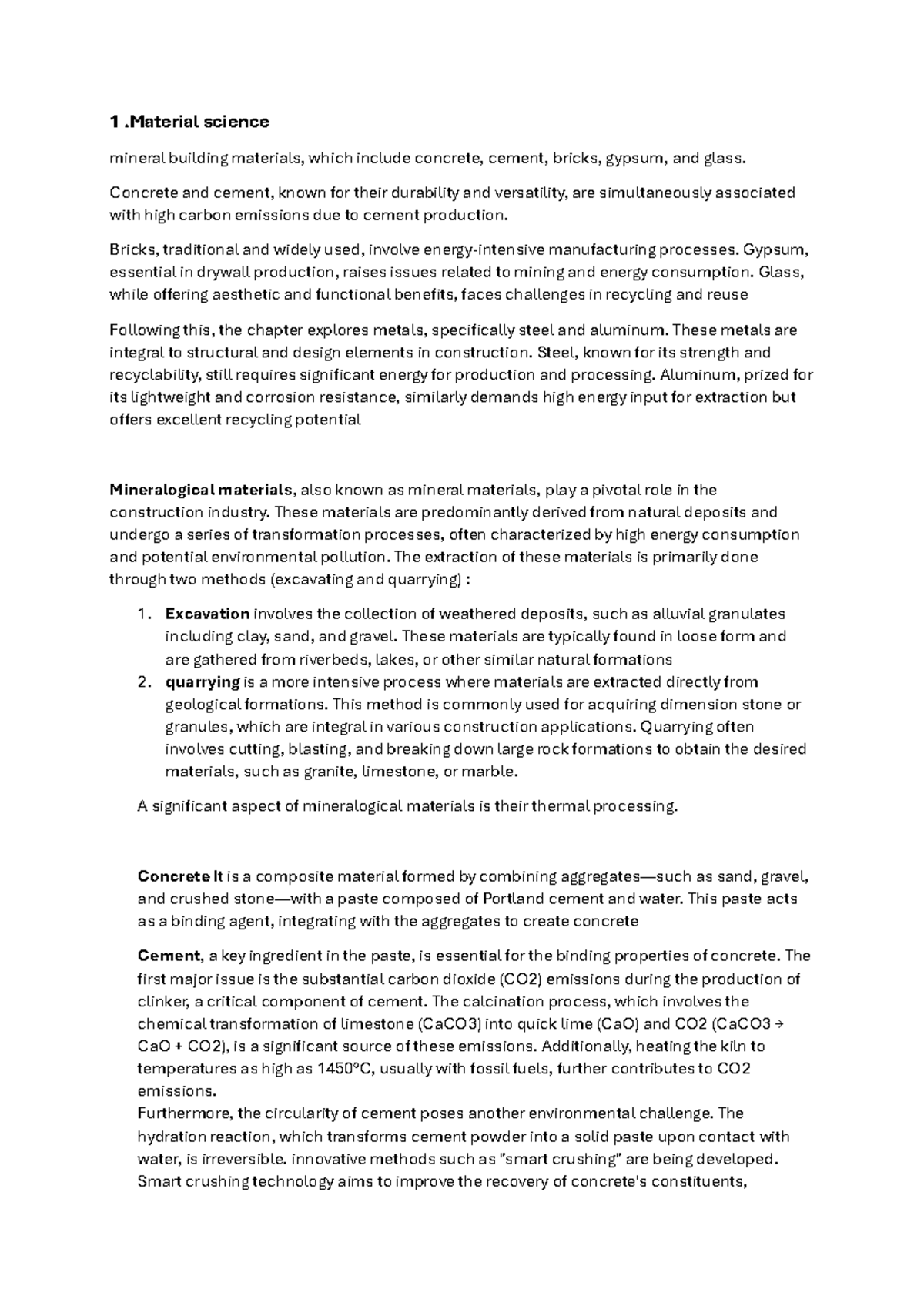 Material Science: Circularity & Energy in Building Materials (MATERIALS ...