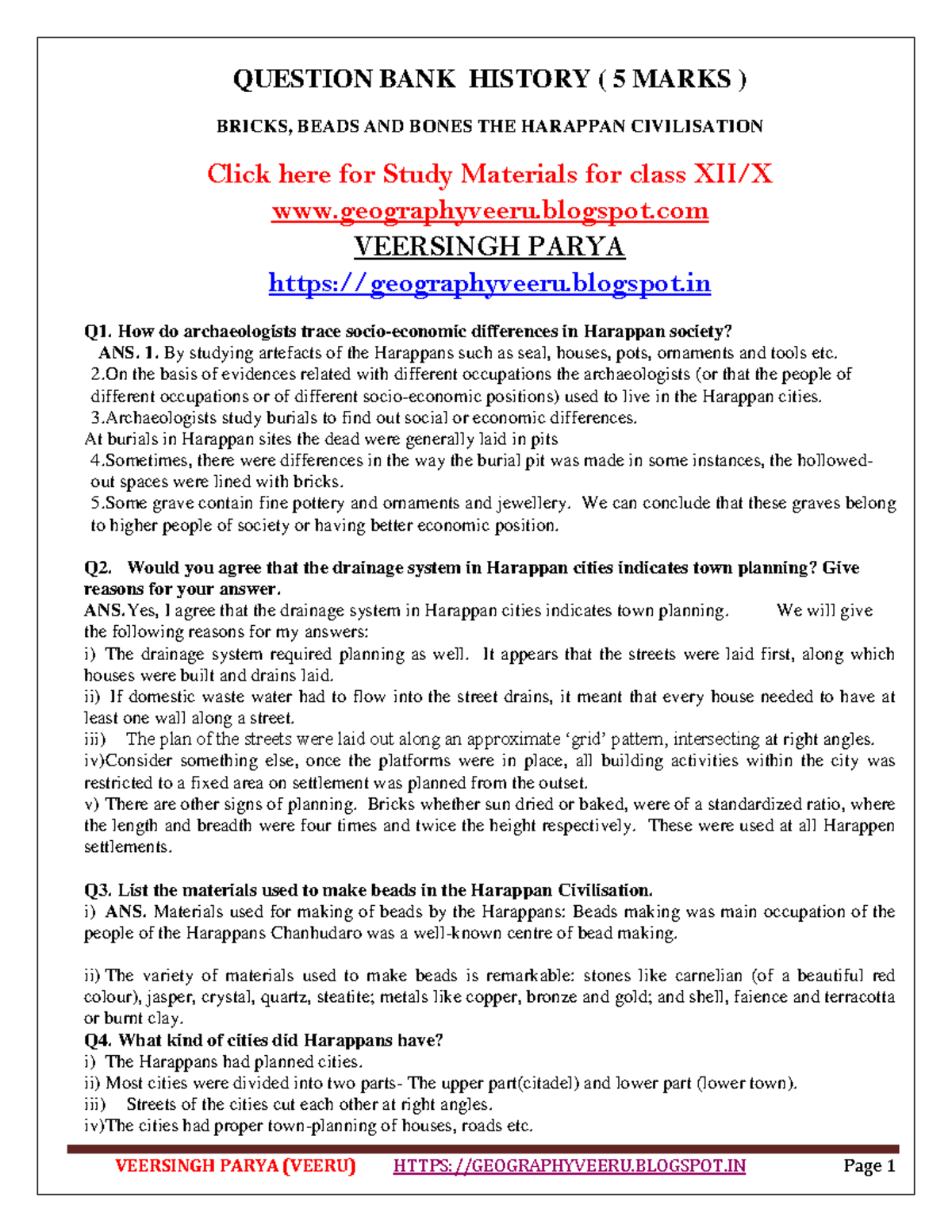 Question Bank of class 12( 5 Marks) - QUESTION BANK HISTORY ( 5 MARKS ...