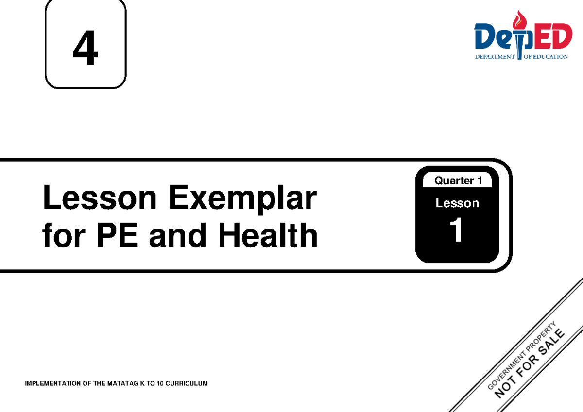 Q1 LE PE and Health: Lesson Exemplar for Grade 4 (Week 1) - Studocu