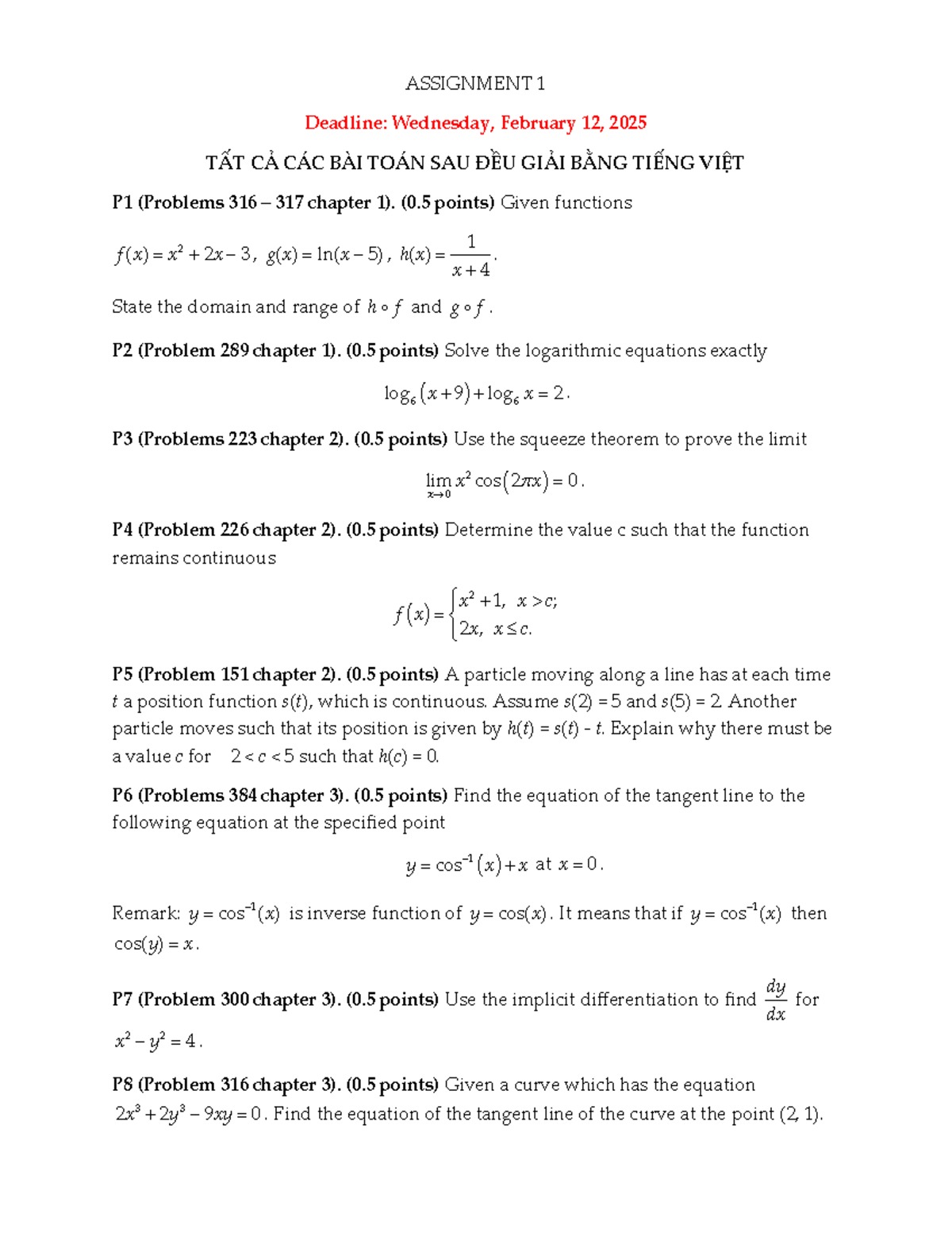 ASSIGNMENT 1 SP25: Math Problems & Solutions in Vietnamese - Studocu