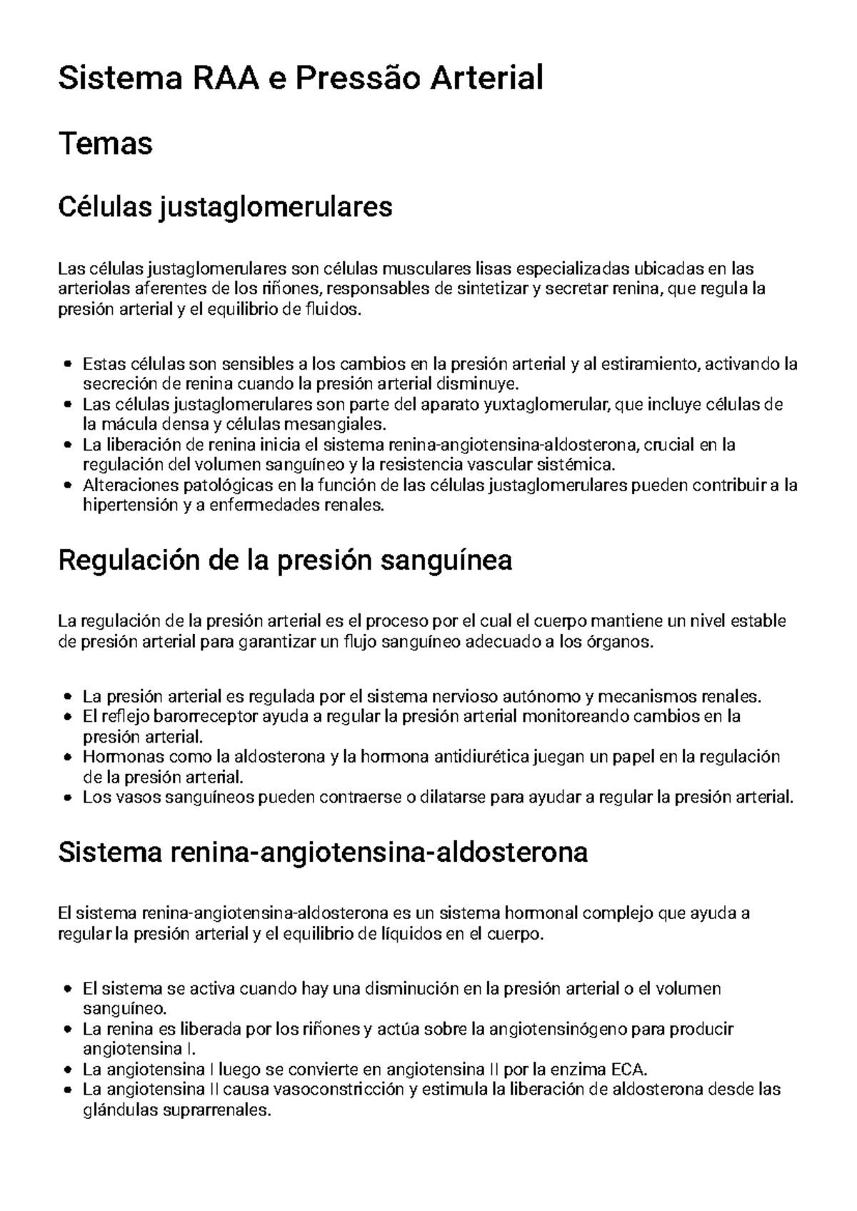Sistema RAAe Presso Arterial-Guía De Estudio - Sistema RAA e Pressão ...