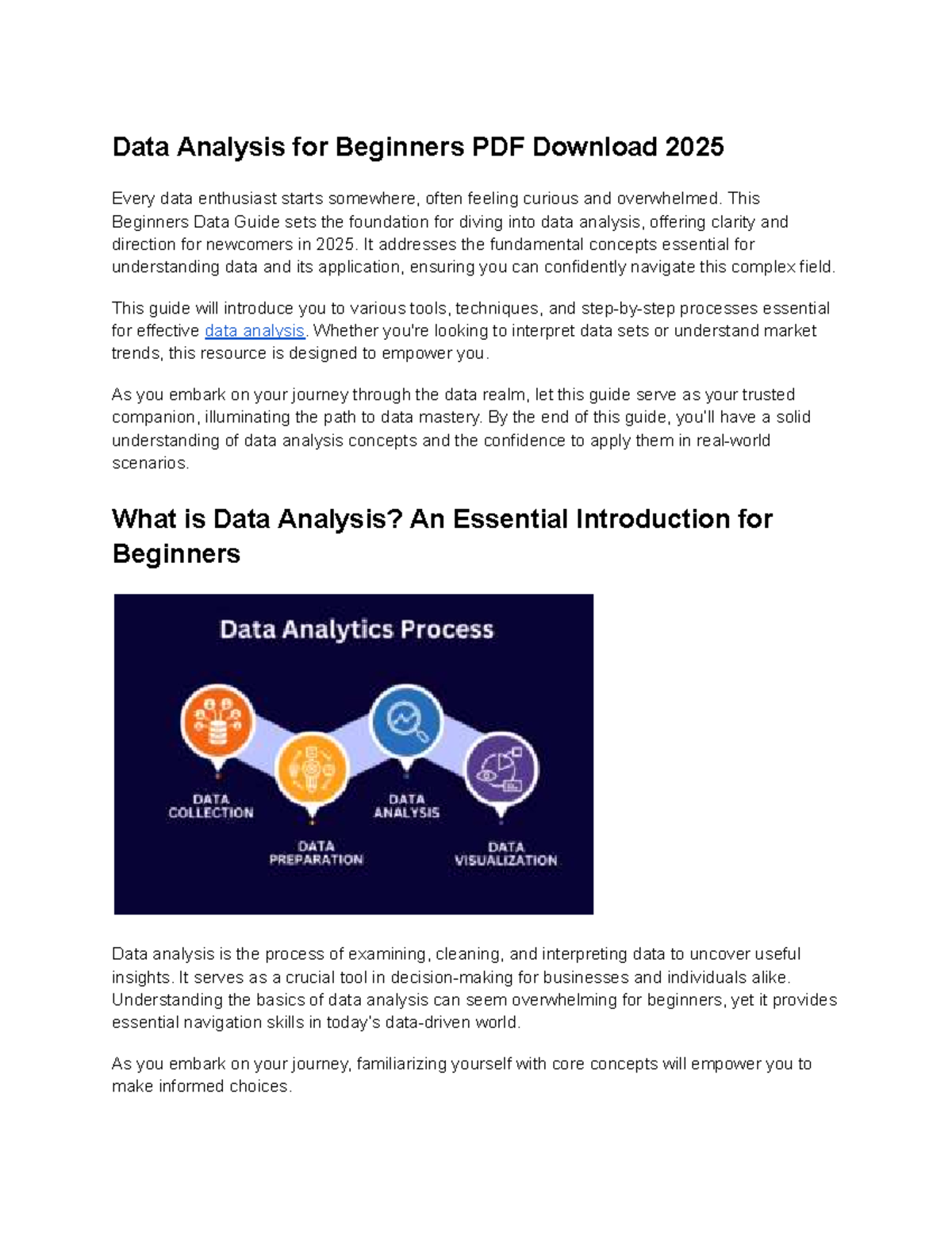 Data Analysis for Beginners: Essential Guide 2025 PDF Download - Studocu