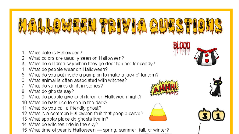 Halloween Trivia Questions 1: Fun Facts & Quizzes - Studocu
