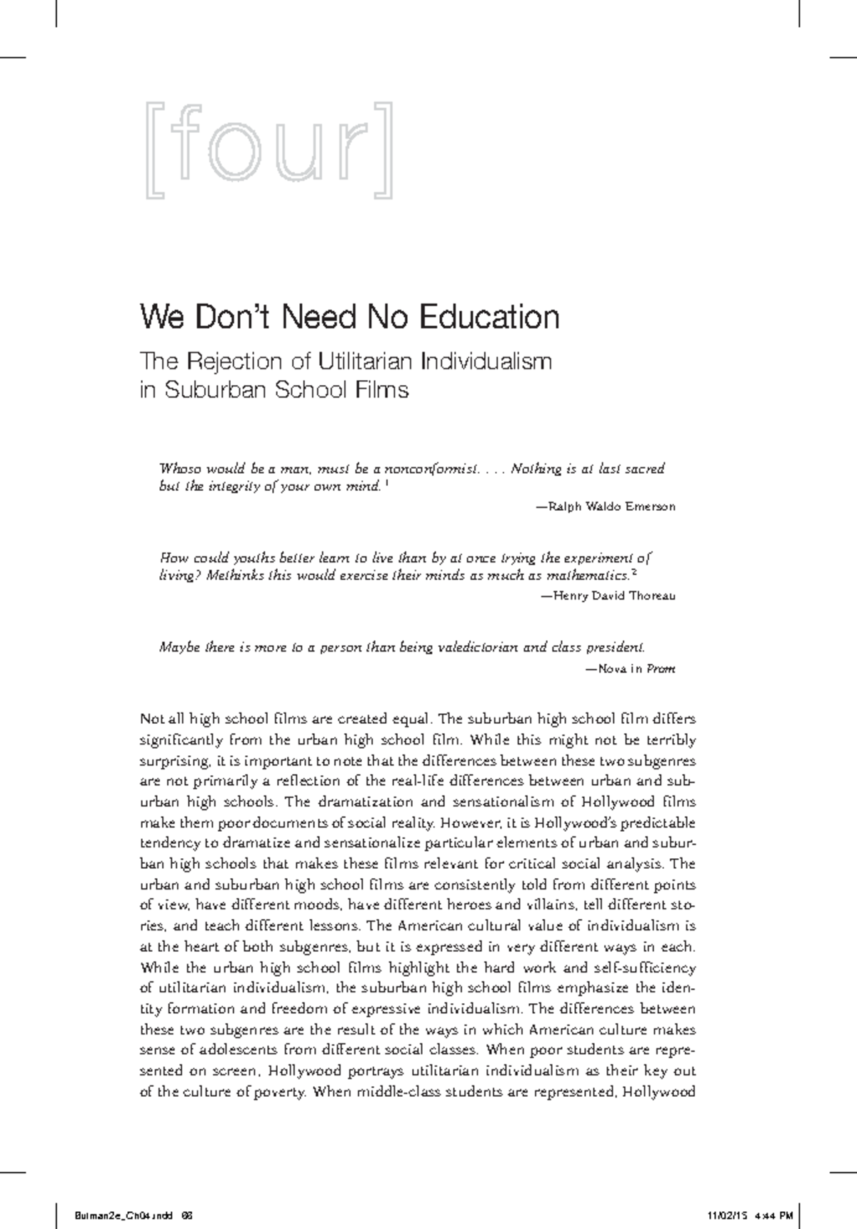 We Don't Need No Education: Examining Suburban School Films and ...