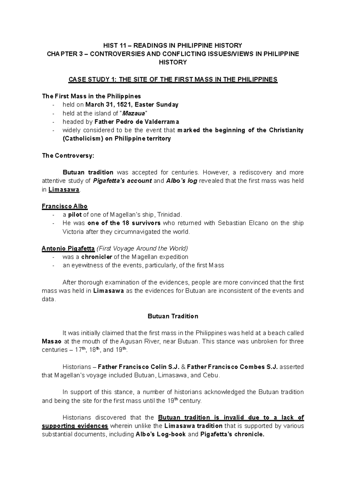 HIST 11 - Chap 3 Case Study 1: The First Mass Site Controversy in PH ...
