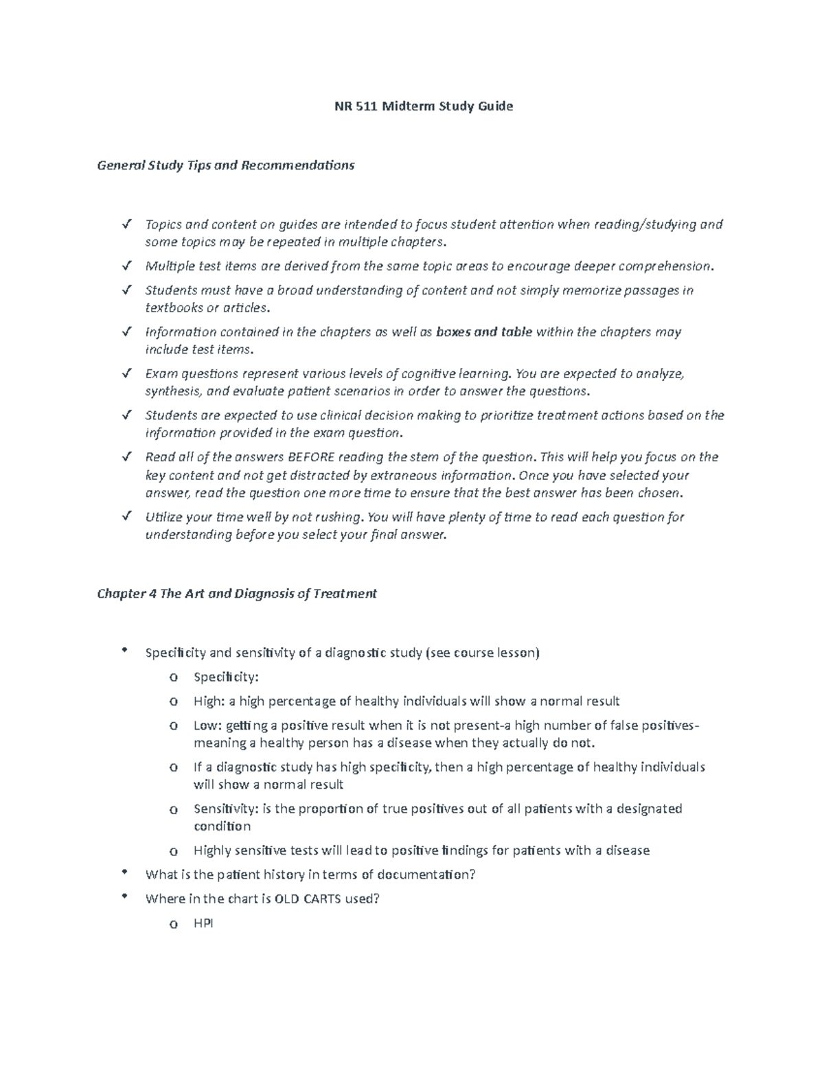 NR511 Midterm Exam Study Guide: Key Concepts and Strategies - Studocu