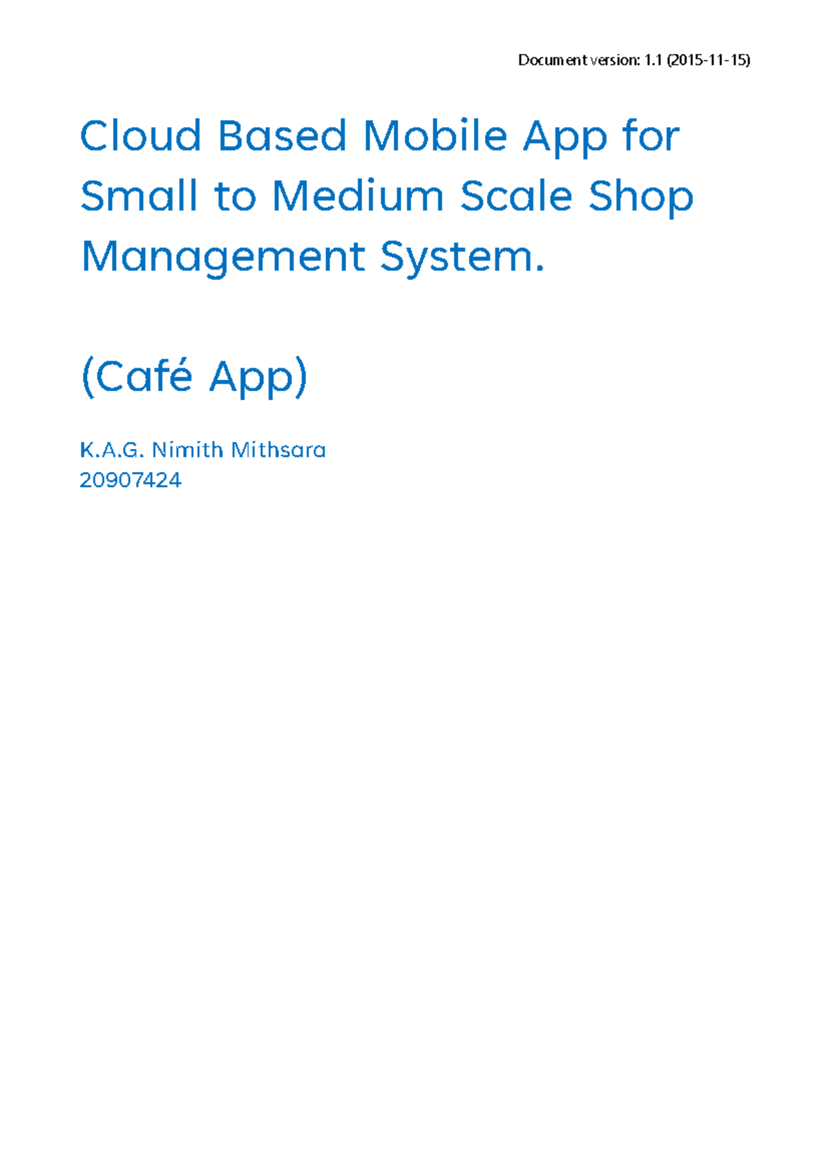 ISAD3001 Capstone Project 2: Café App Development Report - Studocu