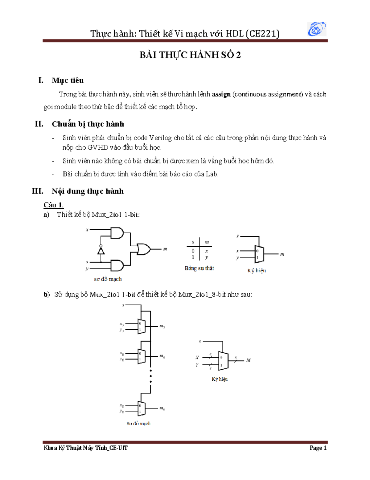 Lab1: Continuous Assignment and Circuit Design Lab Report - Studocu