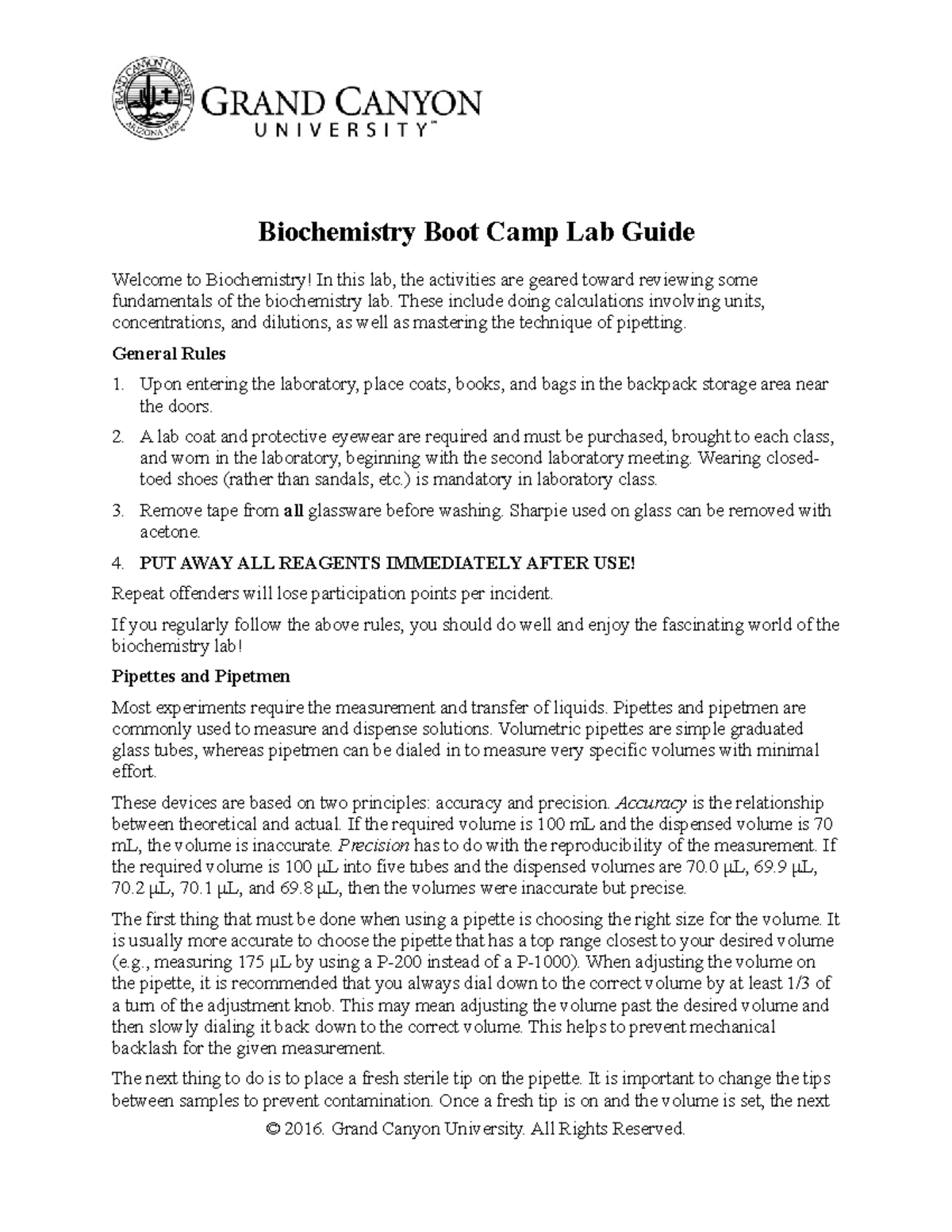 CHM 360L RS T1Biochemistry Boot Camp Lab Guide - Biochemistry Boot Camp ...