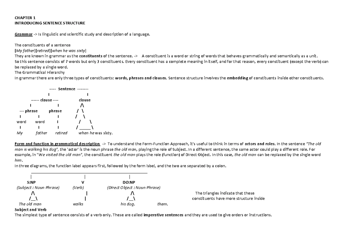 Chapter 1: Introducing Sentence Structure - English An Essential ...