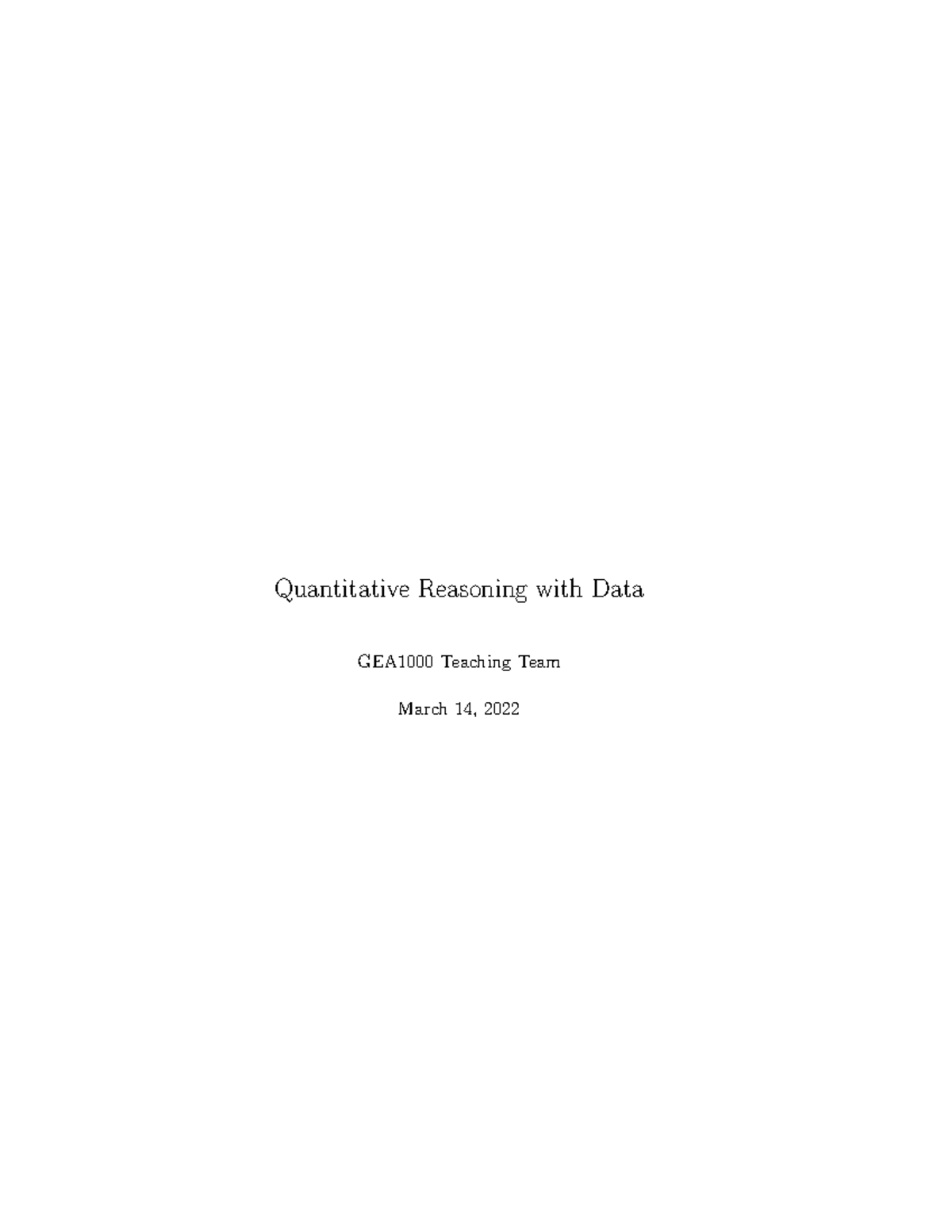 GEA1000 Quantitative Reasoning Notes: PPDAC Cycle & EDA Concepts - Studocu