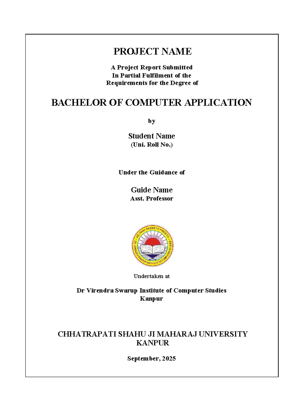 Synopsis Front page - xzdsd - JAVA programming - PROJECT NAME A Project ...