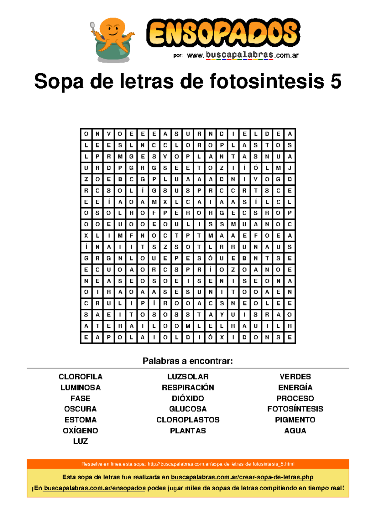 Sopa-de-letras-de-fotosintesis 5 - Sopa de letras de fotosintesis 5 O N ...
