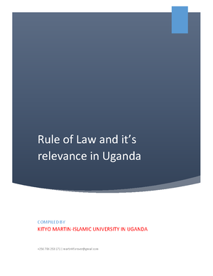 Examine THE Impact OF THE 1900 Buganda Agreement IN THE Constitutional ...
