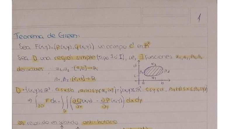 Resumen de Teoremas: Teorema de Green, Stokes y Gauss (Cálculo) - Studocu