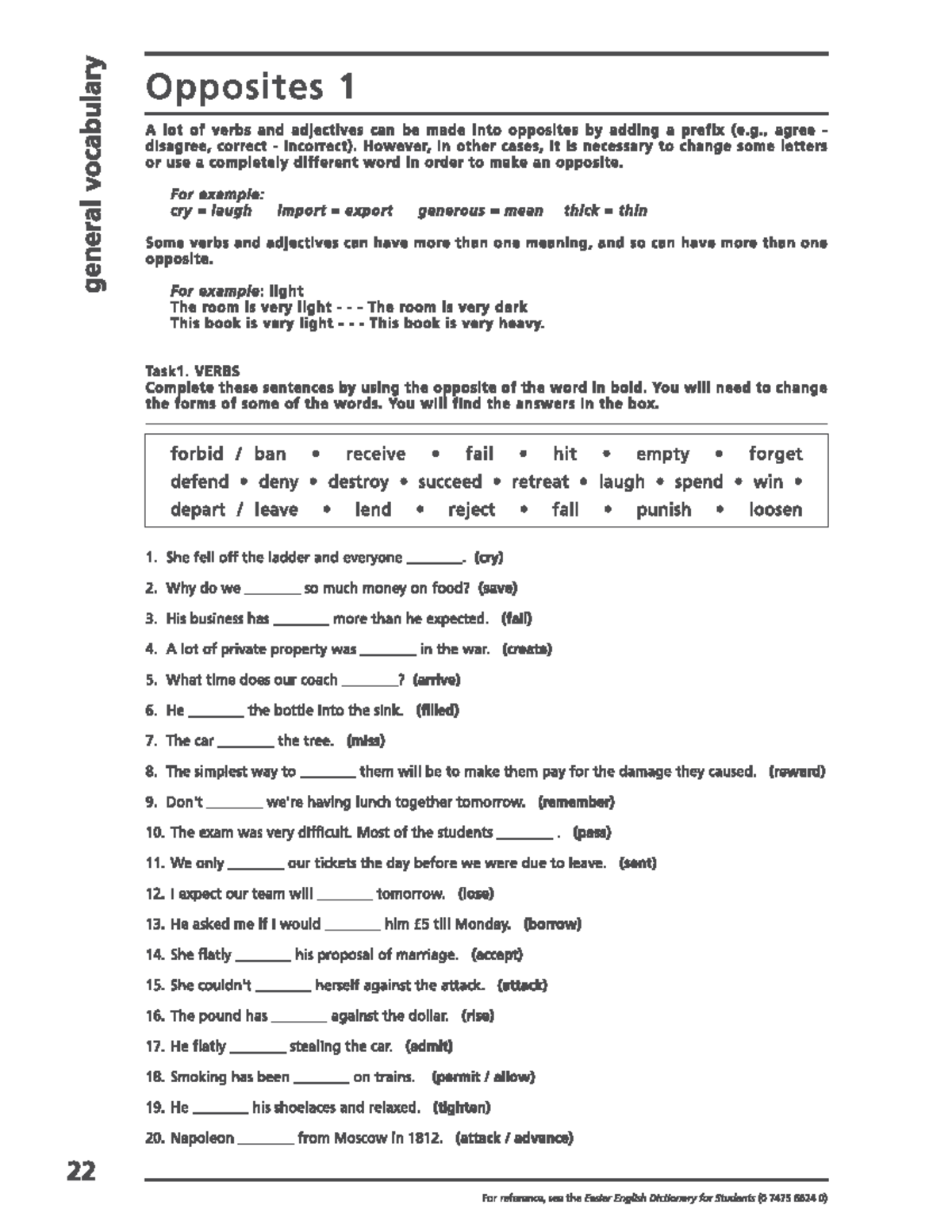 Opposites Vocabulary Study Guide: Verbs & Adjectives - Studocu