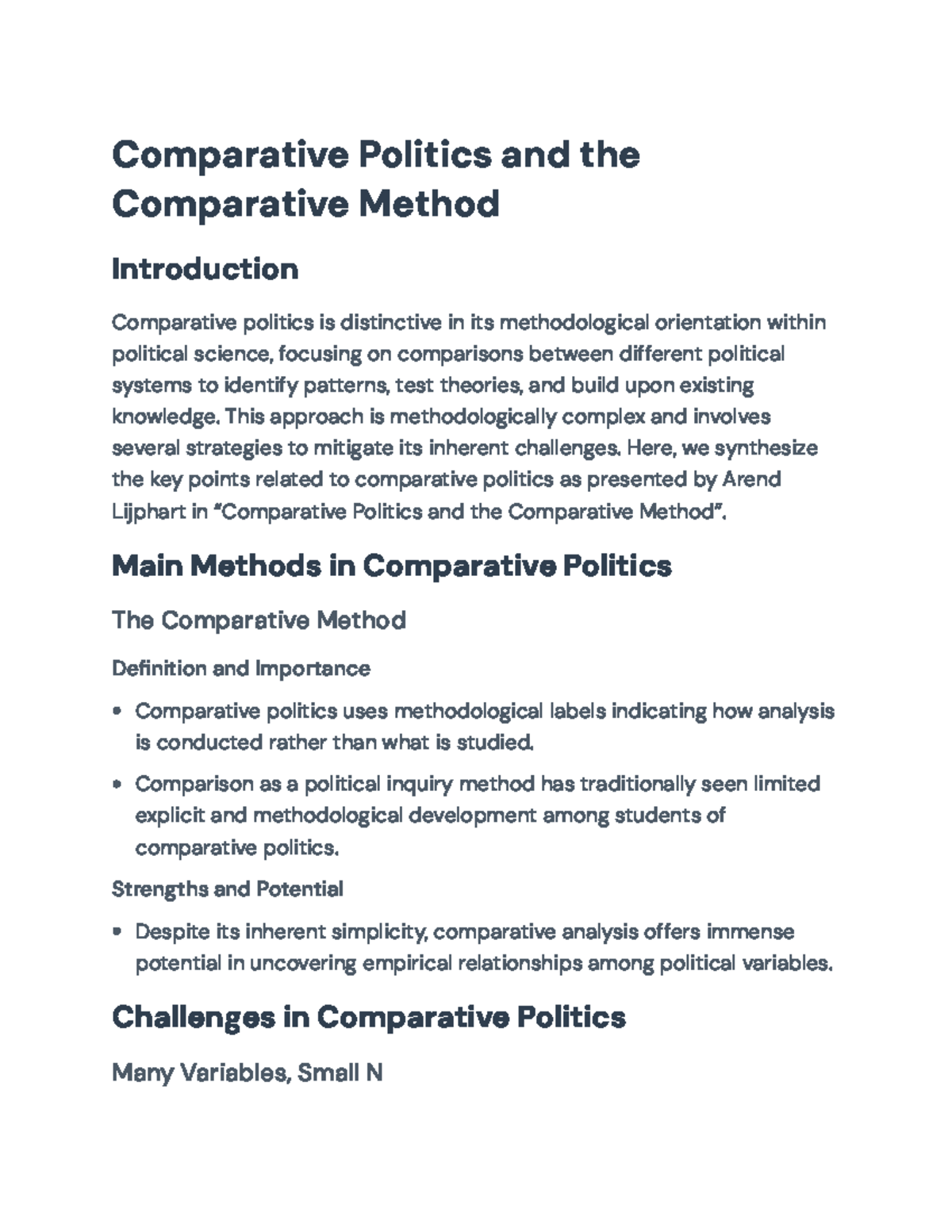Comparative Politics (POL 101): Key Insights & Challenges in ...