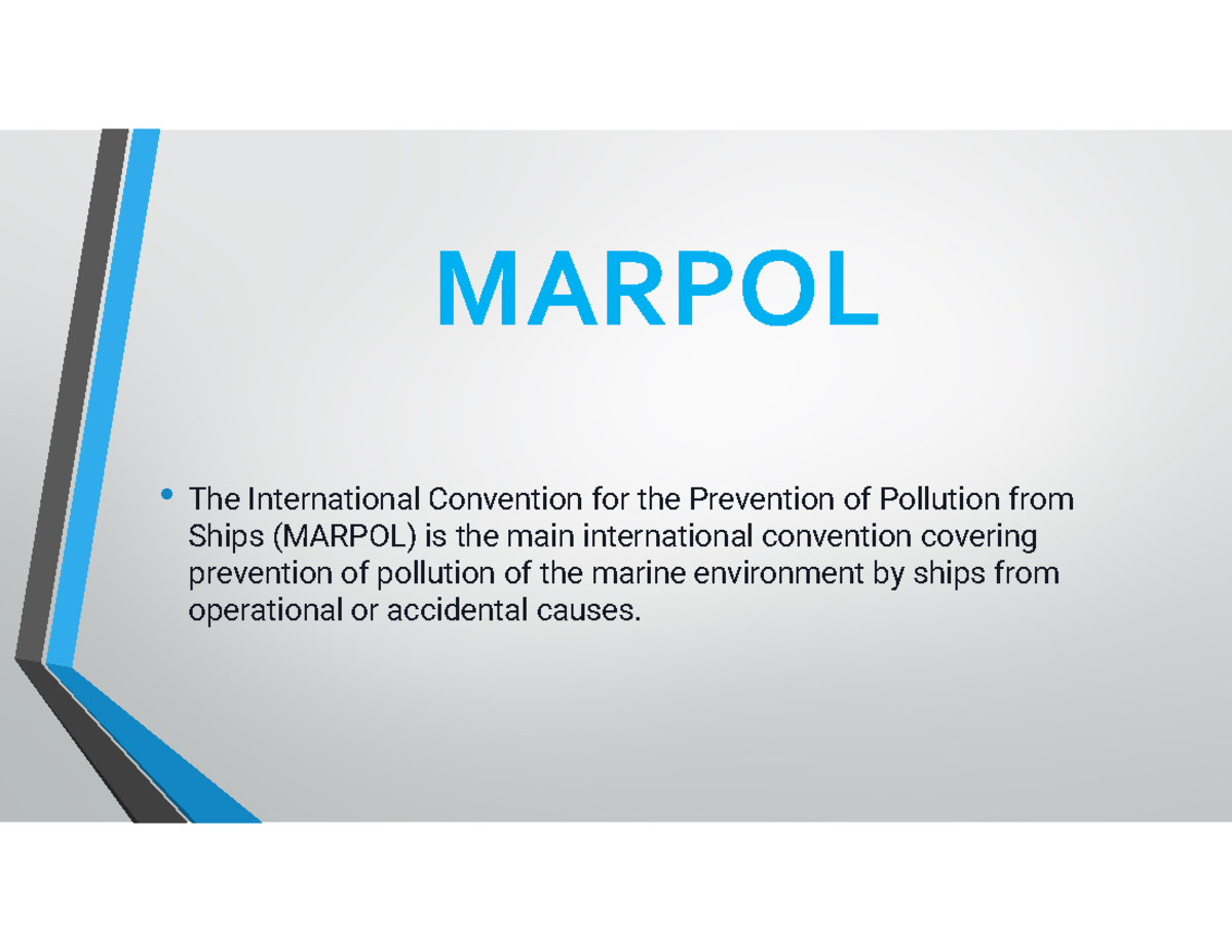 MARPOL 030224: Understanding Marine Pollution and Its Impacts - Studocu
