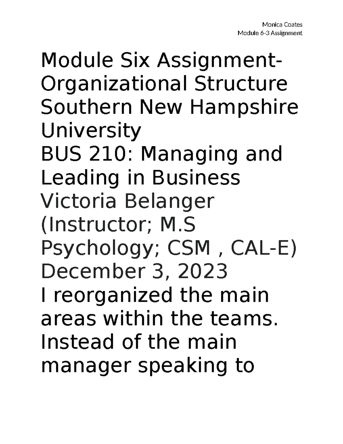 Monica Coates Module Six Assignment - Module 6-3 Assignment Module Six ...