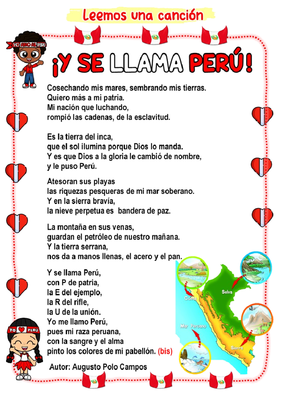 Lección sobre la Canción "Perú" - 2° Maestra Janet - Studocu