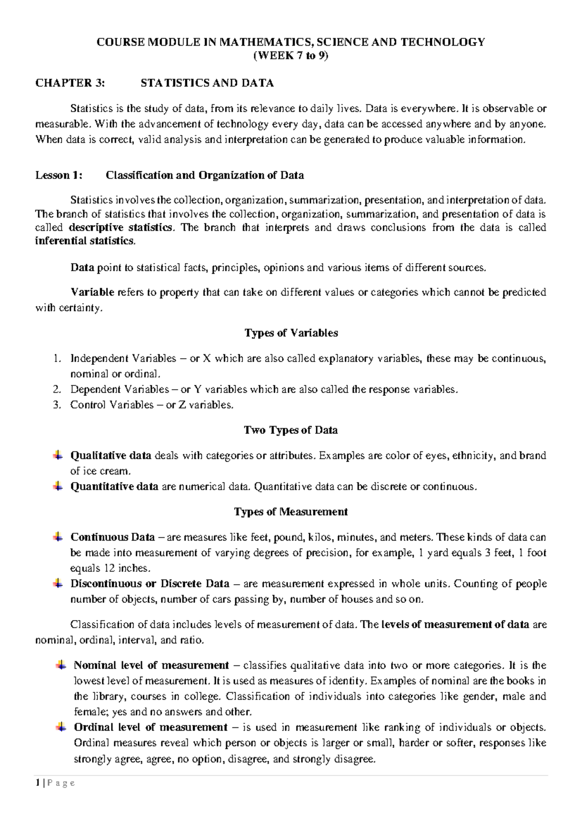 Module 3 - MST 103018 - Mathematics - COURSE MODULE IN MATHEMATICS ...