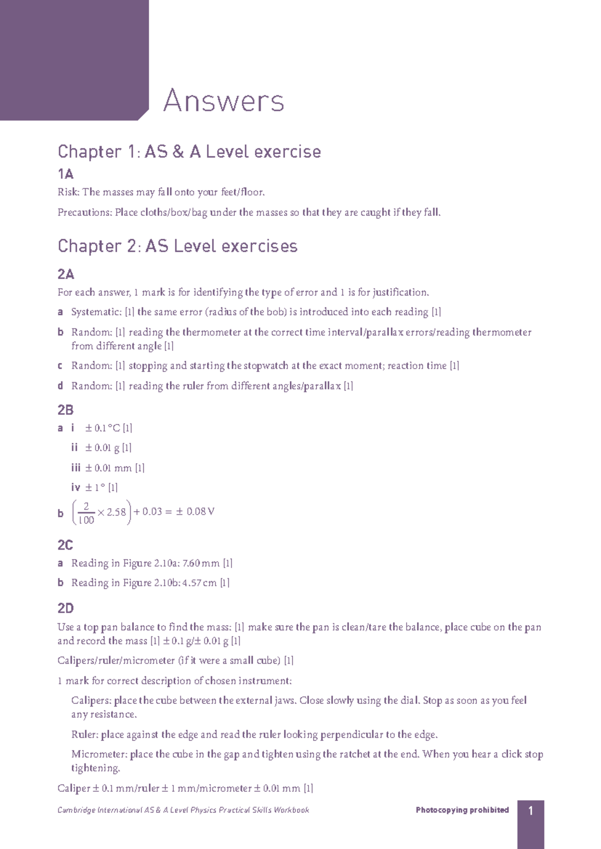 AS Level Physics Practical Skills Workbook Answers (82845) - Studocu